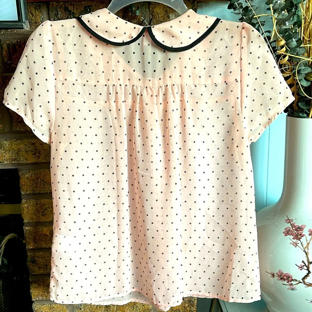 BONGO | Tops | Nwot Bongo Sheer Peach Polka Dot Blouse | Poshmark